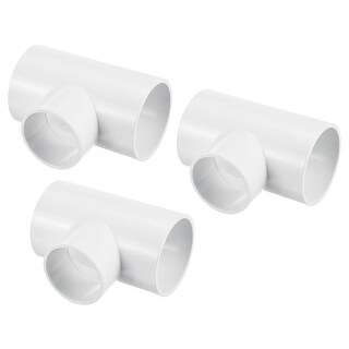 2" x 1 1/2" 3 Way Tee Pipe Fittings UPVC, 3 Pack Joint Coupling Pipe, White - Bed Bath & Beyond ...